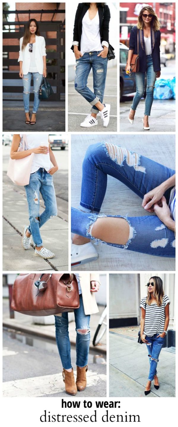 Inspiration + Shopping: How to Wear Distressed Denim Jeans * Lou What Wear
